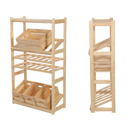 Regał Drewniany LSR półki mieszane 1 + 2 + 2